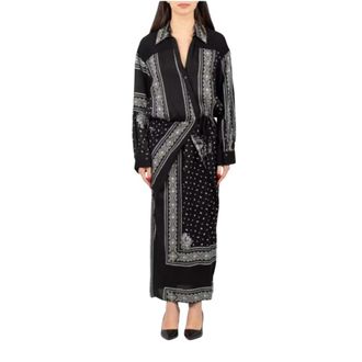 Pinko Langes Wickel-Hemdblusenkleid - - Dresses - Damen - Schwarzk - L