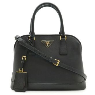 Prada Sac &agrave; main 2Way en cuir Pre-owned avec logo triangle - Femme - Pre-owned - Noir - Taille: ONE Size