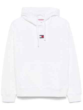 Tommy Jeans Hoodie mit Logo-Patch - Wei&szlig;