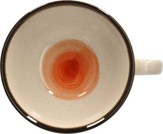 Van Well Kaffeetasse Nova 250 ml I orange I echtes Unikat I Obertasse I kleiner Kaffeebecher I Servier-Geschirr I Tafel-Zubehör I Gastro I abstrakte Strudel