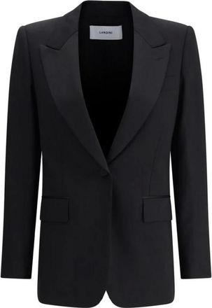 Lardini Femme, Vestes, Noir, Taille: 36 FR Blazer Ajusté avec Revers Pointus