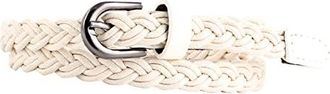 Generic Ceinture pour homme 28 en corde cir&eacute;e tress&eacute;e avec boucle ardillon pour femme, pantalon habill&eacute; &agrave; la main, ceinture fine pour femme, beige, taille uni