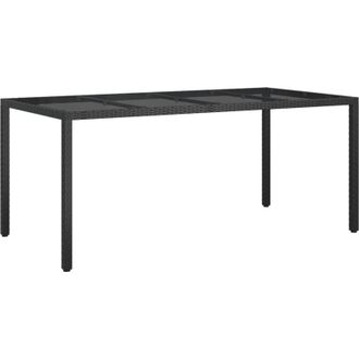 vidaXL Gartentisch Schwarz 190x90x75 cm Poly-Rattan vidaXL474615