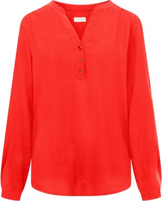 Seidensticker Damen Regular Fit Langarm Bluse, Rot, 46