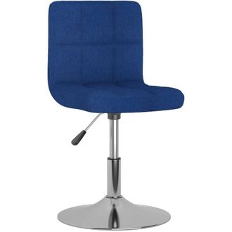 vidaXL Vidaxl - Chaise pivotante de salle &agrave; manger Bleu Tissu