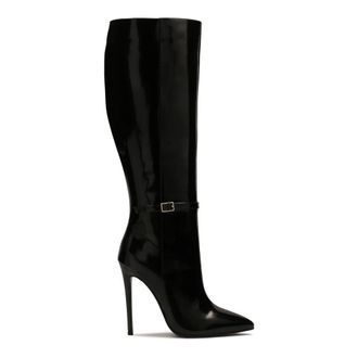 Kazar Hohe Stiletto-Stiefel aus gl&auml;nzendem Leder - - Shoes - Damen - Schwarzk - 37 EU