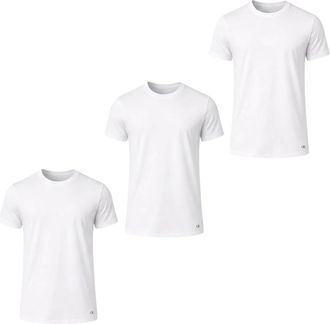 Calvin Klein Homme, Tops, Blanc, Taille: 2XL Lot de T-shirts ras du cou Cotton Classics