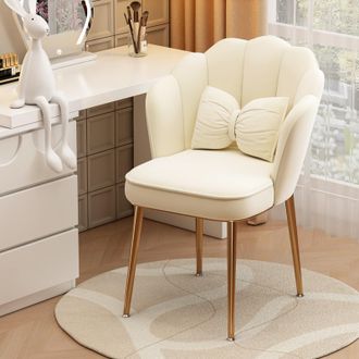 Generic Schminkstuhl, Polsterstuhl mit R&uuml;ckenlehne und Rutschfester Fu&szlig;st&uuml;tze - bequemer Schminkhocker f&uuml;rs Schlafzimmer