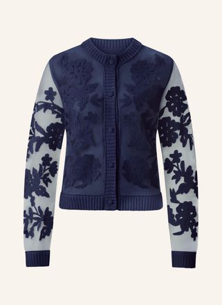 Rich & Royal Strickjacke Im Materialmix blau