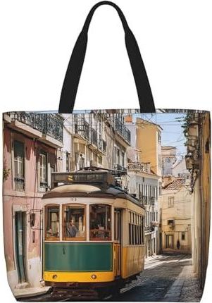 Generic Tramway De Lisbonne Sac Fourre Tout Grand Tote Bag D&eacute;contract&eacute; Sac A Main Femmes Pour Travail Shopping Quotidienne