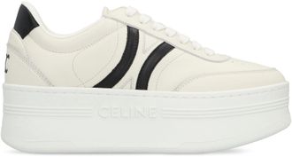 Celine Womens White Leather Platform Sneakers Trainers