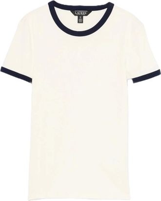 Ralph Lauren Femme, Tops, Beige, Taille: 36 FR Refined Rib Stretch Cotton T-Shirt