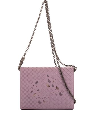 Bottega Veneta 2000s gewebte Tasche mit Kette - Violett