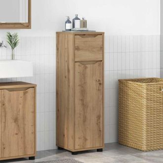 vidaXL vidaXL Cabinet de salle de bain Ch&ecirc;ne artisanal 30,5 x 30 x 101 cm