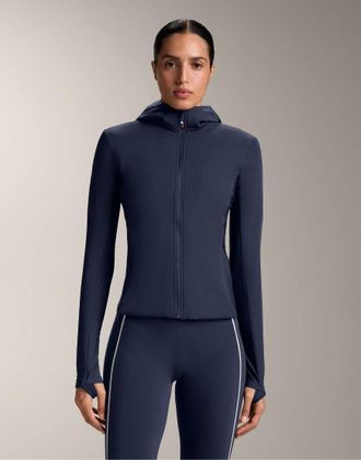 Oysho Wattierte Jacke in Marineblau mit vulkanischer Fellex-F&uuml;llung