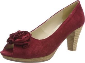 Andrea Conti Hirschkogel Damen 0733109 Peeptoe Pumps, Rot (Bordo)