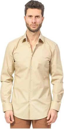 HUGO BOSS Homme, Chemises, Beige, Taille: 3XL Chemise &agrave; Manches Longues Coupe Slim