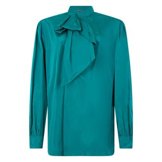 Alberta Ferretti Chemise avec drap&eacute; - Femme - Blouses et Chemises - Bleu - Taille: 40 FR