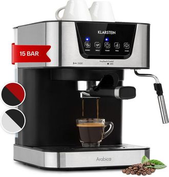 Klarstein Klarstein Cafetiere avec Mousseur de Lait, Cafeti&egrave;res 1.5L, Machines &agrave; Caf&eacute;, Machines &agrave; expresso 15 Bar, Petite Cafeti&egrave;re Electrique Acier Inoxydable