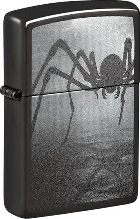 Zippo Sturmfeuerzeug - Spider Design - High Polish Black - Schwarz - Nachfüllbar - Wiederverwendbar - Windfestes Design - Geschenkbox - Made in USA