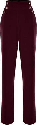 Kocca Femme, Pantalons, Rouge, Taille: 44 FR Pantalon chic cintr&eacute; &agrave; triple boutonnage sur toute la longueur