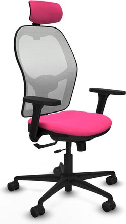 Piqueras y Crespo B&uuml;rostuhl in Rosa, 3D-Armlehnen, h&ouml;henverstellbare Lendenwirbelst&uuml;tze und h&ouml;henverstellbares Kopfteil, Neigung und Neigung, ausgestattet mit Syncro/Tr