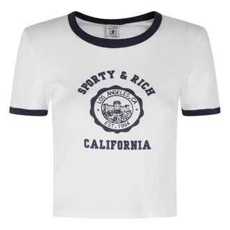 Sporty & Rich California T-Shirt - - Tops - Damen - Wei&szlig; - XS