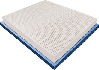 Baldiflex Matratze aus Naturlatex, abnehmbarer Bezug, milbendicht, atmungsaktiv,Kissen aus Memoryschaum inklusive, Höhe 16 cm Französisches Bett, 140 x 200 cm A