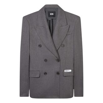 GCDS Preppy Blazer mit Logo - - Jackets - Damen - Grau - L