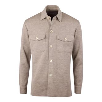 Stenstr&ouml;ms Milano Overshirt Gestrickte Merinowolle - - Shirts - Herren - Beige - 2XL