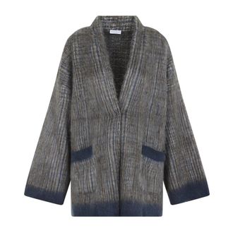 Brunello Cucinelli Cardigan Jacquard Galles - Femme - Pulls - Gris - Taille: 38 FR