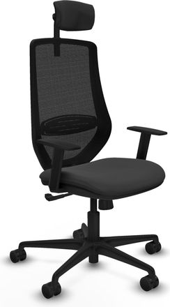 Piqueras y Crespo B&uuml;rostuhl f&uuml;r Lendenwirbels&auml;ule mit 1D-Armlehnen und Kopfteil, h&ouml;henverstellbar und neigbar. Ausgestattet mit 4 Positionen und injiziertem Schaum. Sch