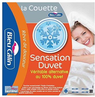 Bleu Calin Bleu Câlin 1-Personen-Bettdecke, Sensation Duvet, Sehr warm, Weiß, 140 x 200 cm, KSD50