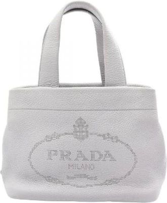Prada Pre-owned Sac cabas en cuir VIT Daino - Femme - Pre-owned - Bleu - Taille: ONE Size