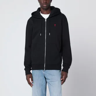 Ami Black Ami De Coeur zip-up sweatshirt