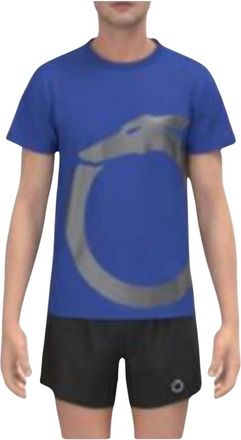Trussardi Homme, Tops, Bleu, Taille: M T-shirt Logo Ouroboro Basique