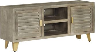 Generic TV-St&auml;nder aus Holz, Vintage-Stil, Retro mit Messingbeschichtung, 110 X 30 X 48 cm, 2 Regale, 2 T&uuml;ren, Poliert, Bemalt, Lackiert, Zuf&auml;llige Lieferung