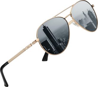 Duco Cool Polarisierte Sonnenbrille Herren Klassische Unisex Fliegerbrille UV400 Filter Kategorie 3 3025K (Gold,Grau)