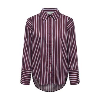 Jacqueline de Yong Jacqueline de Yong, Femme, Blouses et Chemises, Rouge, Taille: 42 FR Chemise &agrave; Manches Longues en Coton Ray&eacute;