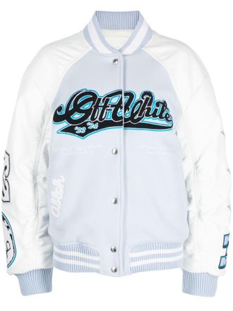 Off-white veste teddy Moon Wheel en cuir - Bleu