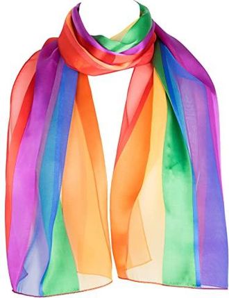 Hat To Socks Foulard en Mousseline de Satin avec Motif Rayures Multicolores