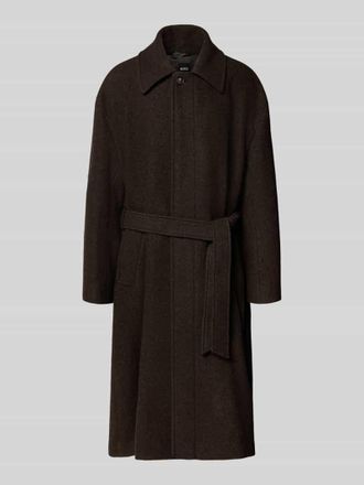 HUGO BOSS Wollmantel mit Bindeg&uuml;rtel