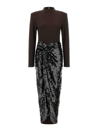 Rotate Knielanges Kleid - Braun