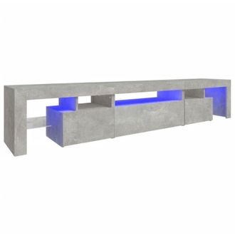 vidaXL TV-M&ouml;bel mit LED-Lichtern Beton-Grau 215x36,5x40 cm