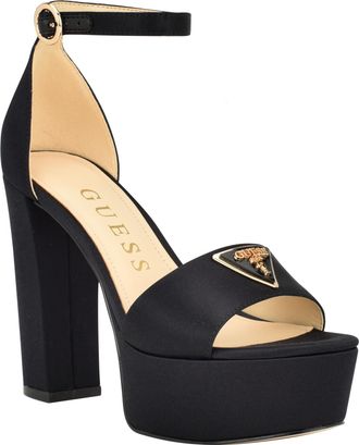 Guess Damen Seton Sandale mit Absatz, Schwarz 001, 38.5 EU