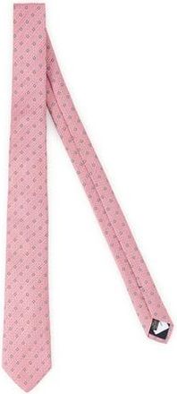 Au Printemps Paris Cravate motif fleuri en soie