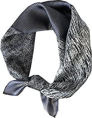 Riho 12 momme Foulard Bandana Foulard Homme 100% soie de mûrier (53x53cm) (Grille-1)