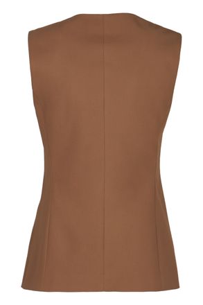 Max Mara Womens Vest Reno Hazelnut Cotton Blazers Jacket