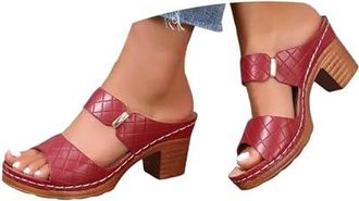 Generic Sandales orthop&eacute;diques &agrave; talon &eacute;pais pour femme - Soutien de la vo&ucirc;te plantaire - Sandales creuses &agrave; bout ouvert - Pantoufles habill&eacute;es d&eacute;t&eacute; confortab