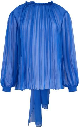 Alberta Ferretti Femme, Blouses et Chemises, Bleu, Taille: 40 FR Chemisier Pliss&eacute;